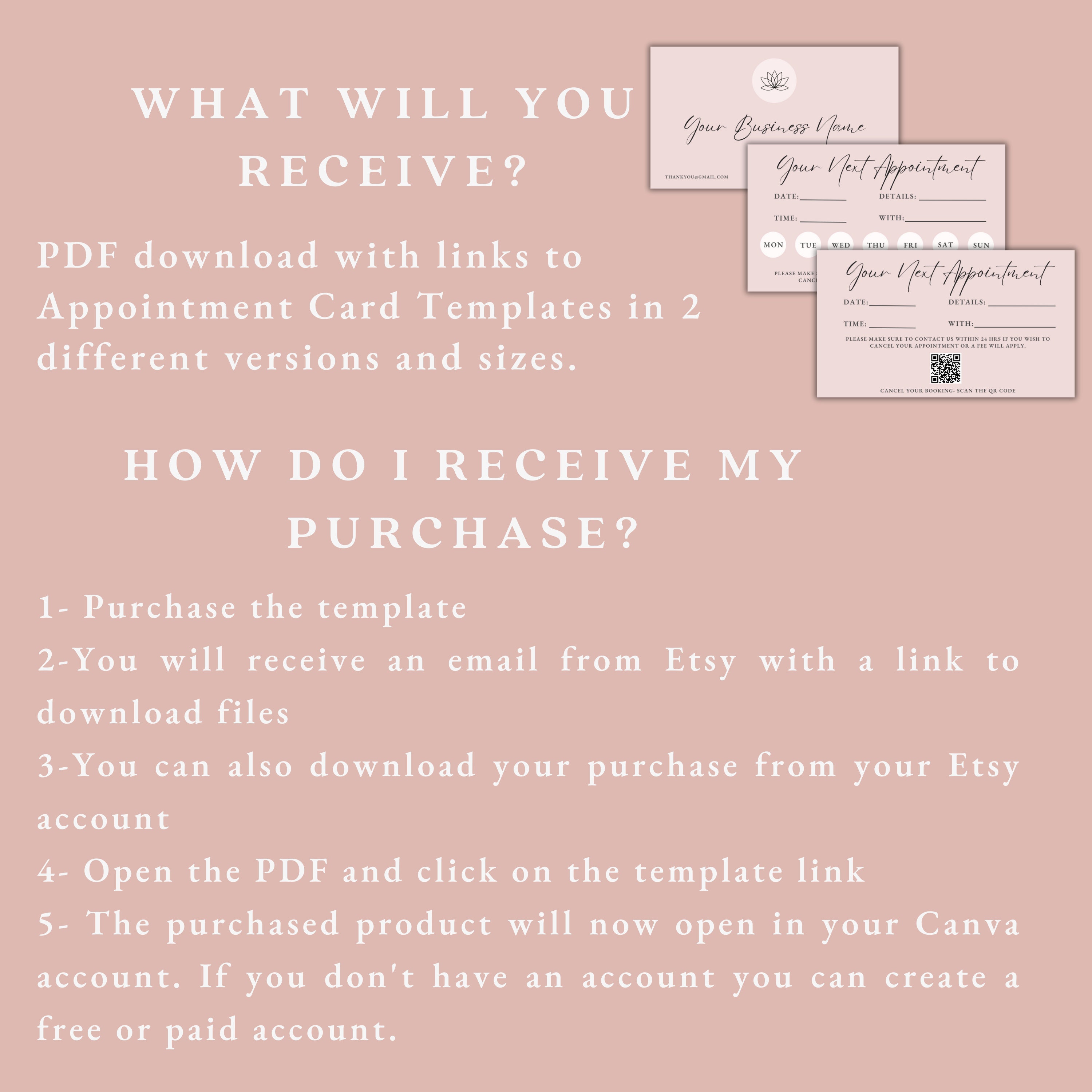 Beautician Cards, Booking Reminder, Salon Appointment, Beauty ...