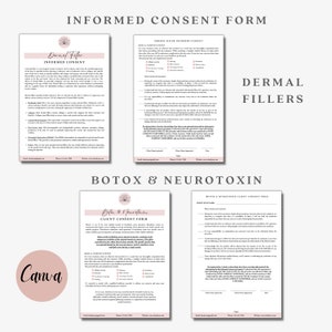 Dermal Filler, Botox, Botulin Toxin, Consultation Forms, Consent Form ...