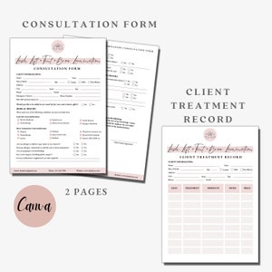 Brow Lamination Form, Lash Lift and Tint Forms, Esthetician Waivers ...