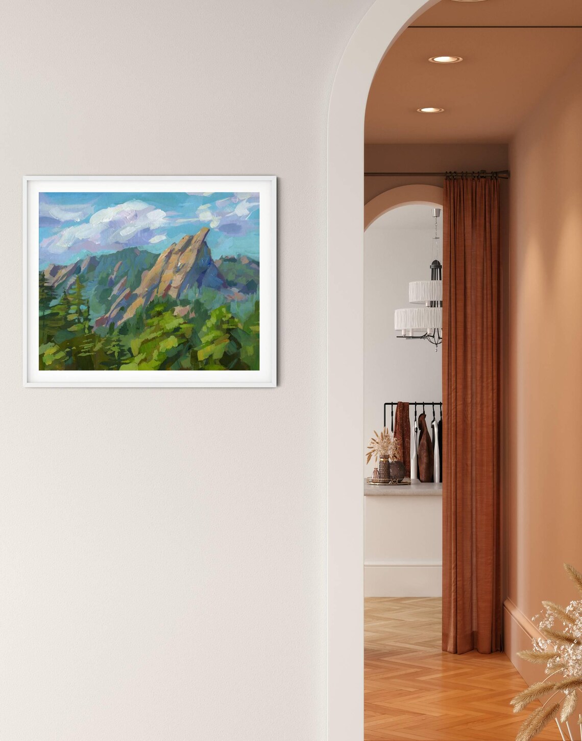 Boulder Flatirons Giclee Art Print, Bright Nature Inspired Wall Decor ...