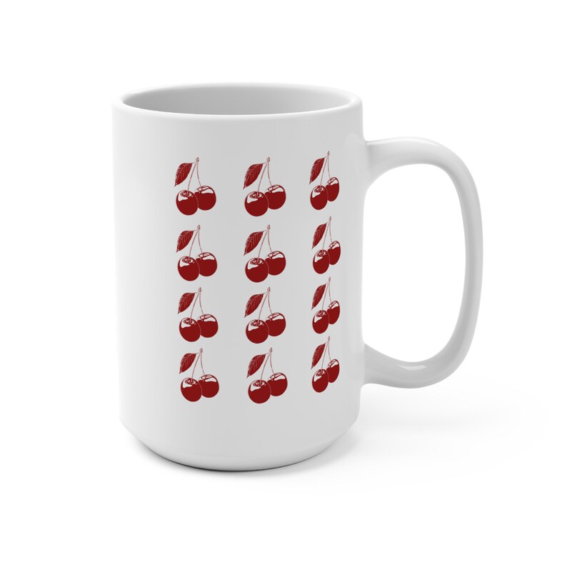 Retro Cherry Coffee Mug, Fruit Cherries Coffee Mug, Cute Aesthetic ...
