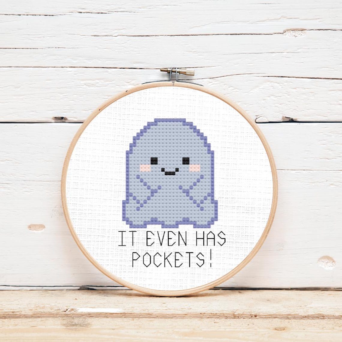 It Even Has Pockets Funny Ghost Cross Stitch Pattern - PDF - Etsy