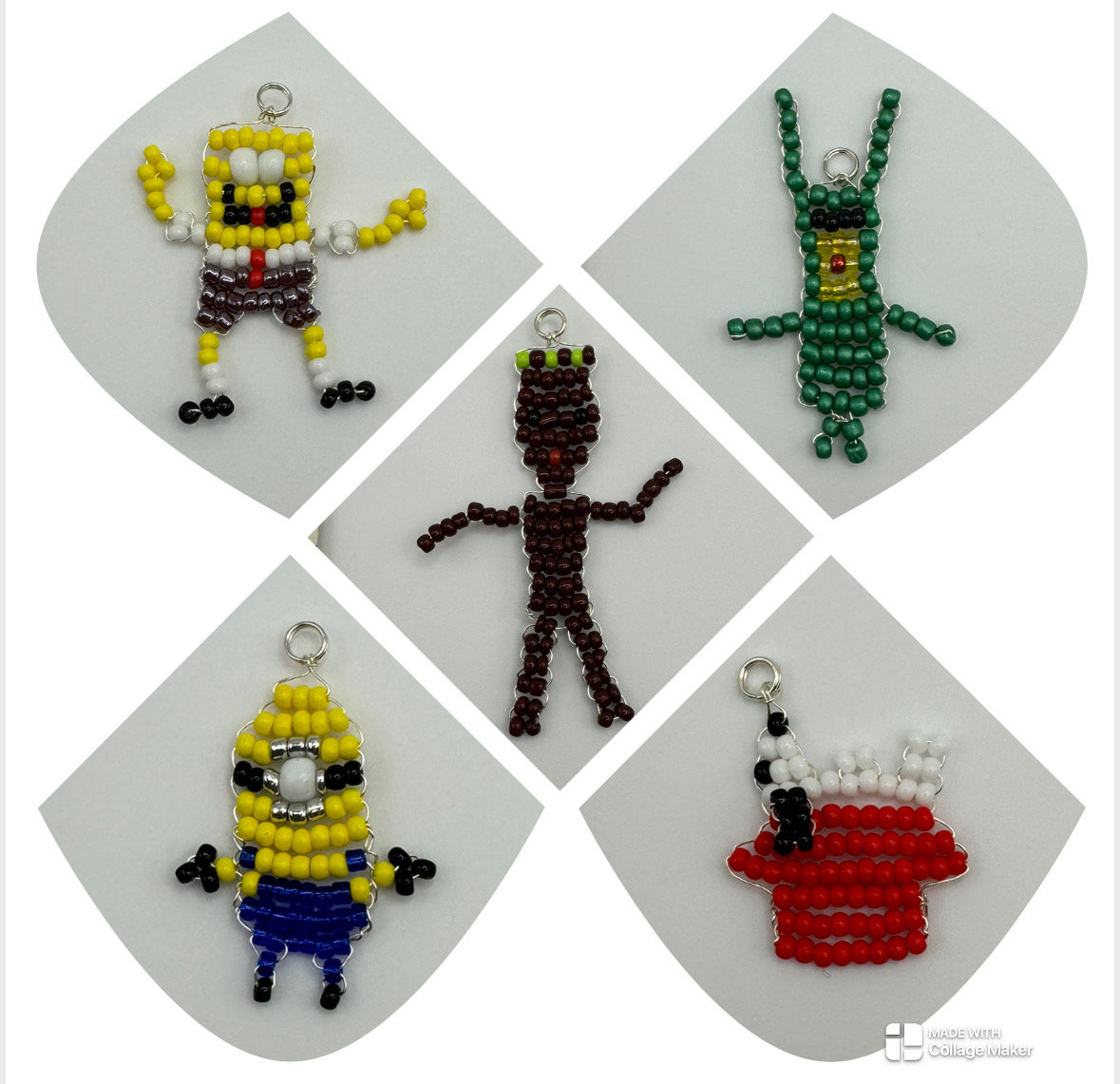 Cartoon Character Hand Beaded Pendants - Etsy