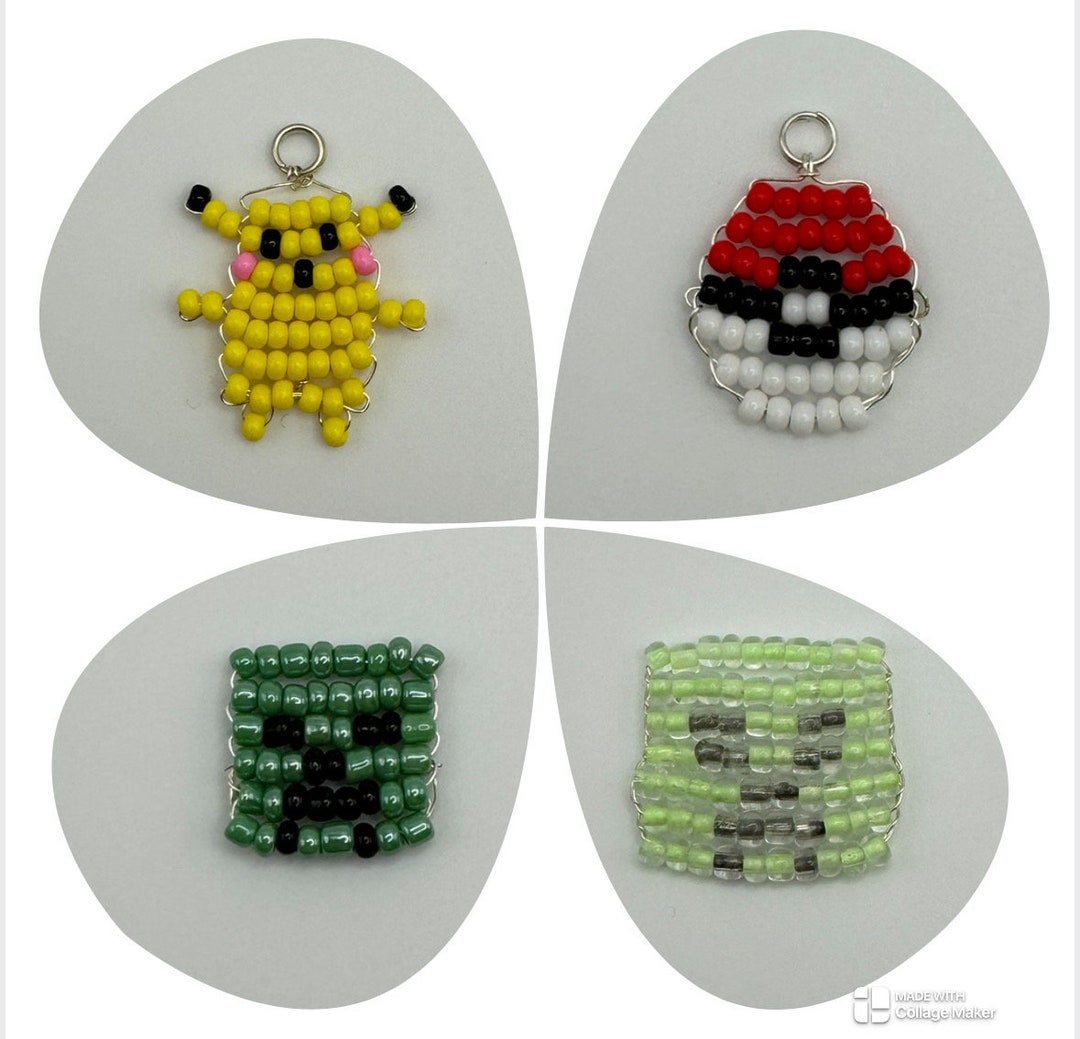 Pokémon/minecraft, Bead Buddies, Charms, Bookmarks, Keychain, Earrings ...