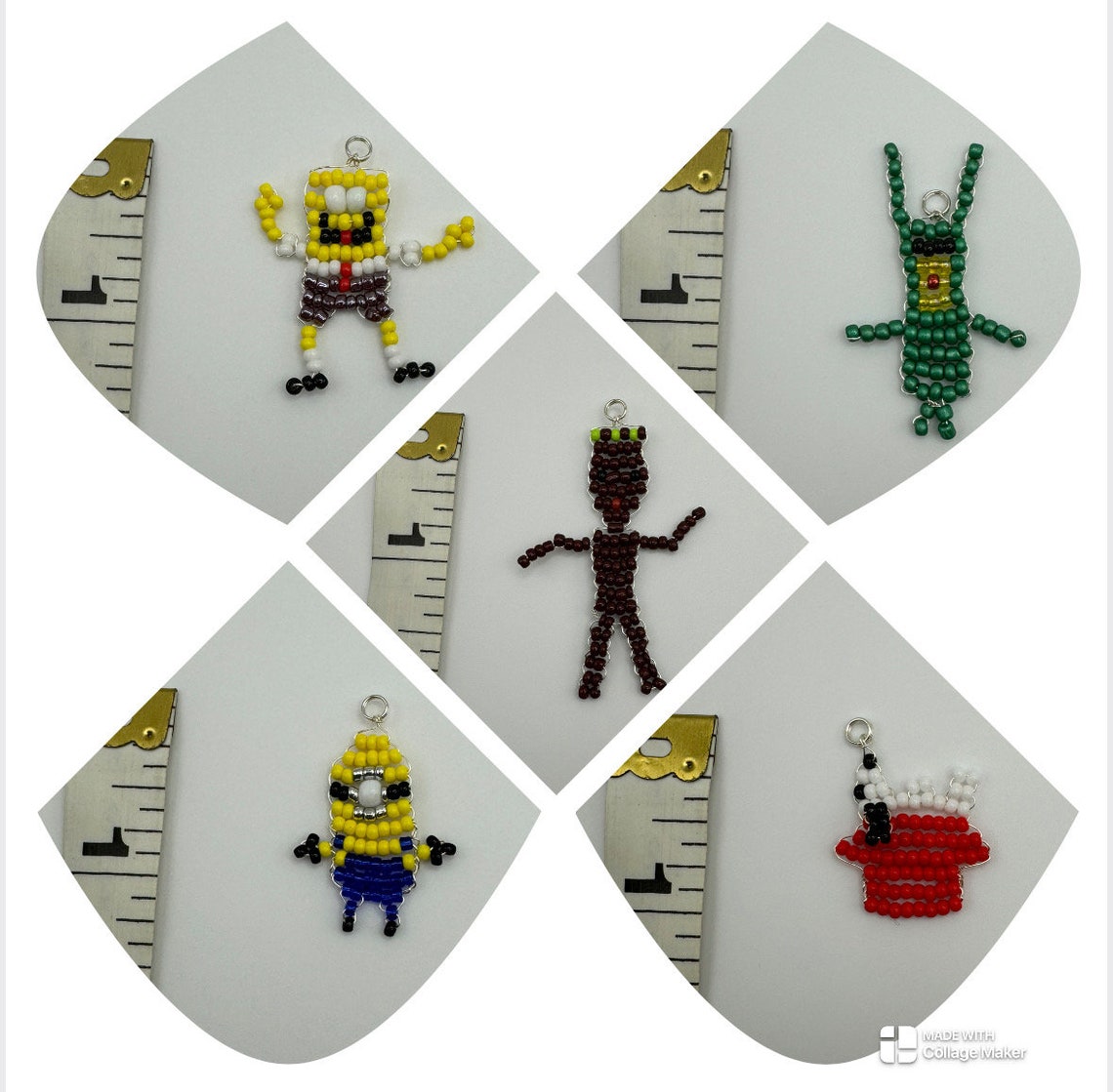 Cartoon Character Hand Beaded Pendants - Etsy