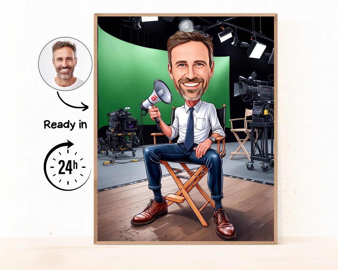 Film Actor Cartoon Portrait Film Actor Gift Custom Film Actor ...