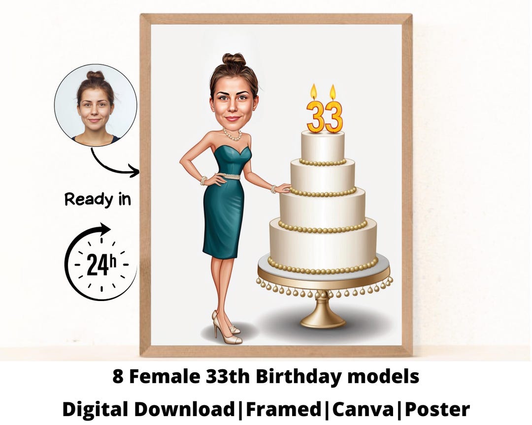 33rd Female Birthday / 33rd Birthday Invitation / 33rd Birthday Card ...