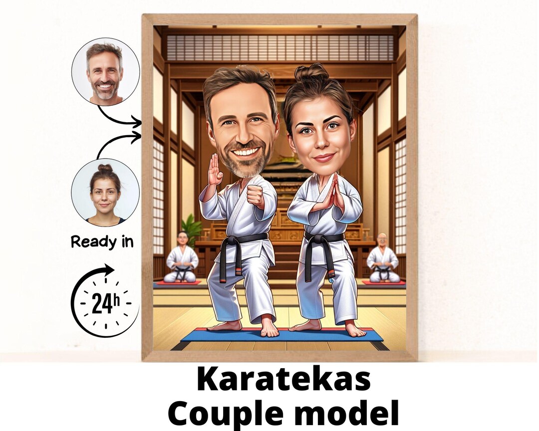 Custom Karate Cartoon Portrait, Karate Caricature, Karate Gift, Karate ...