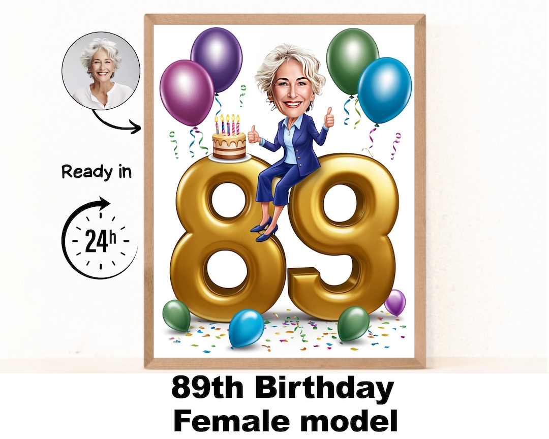 89th Female Birthday / 89th Birthday Invitation / 89th Birthday Card ...