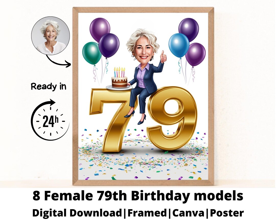 79th Female Birthday / 79th Birthday Invitation / 79th Birthday Card ...