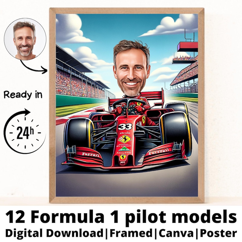 Piastri Formula 1 Cartoon - Etsy