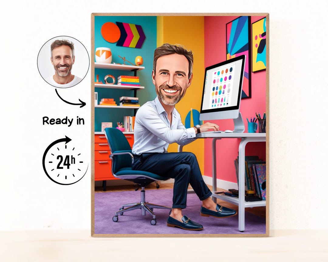 Graphic Designer Portrait Gift Custom Graphic Designer Caricature From ...