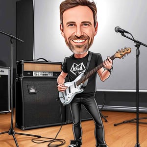 Custom Singer Cartoon Portrait, Singer Caricature, Gift for Singer ...