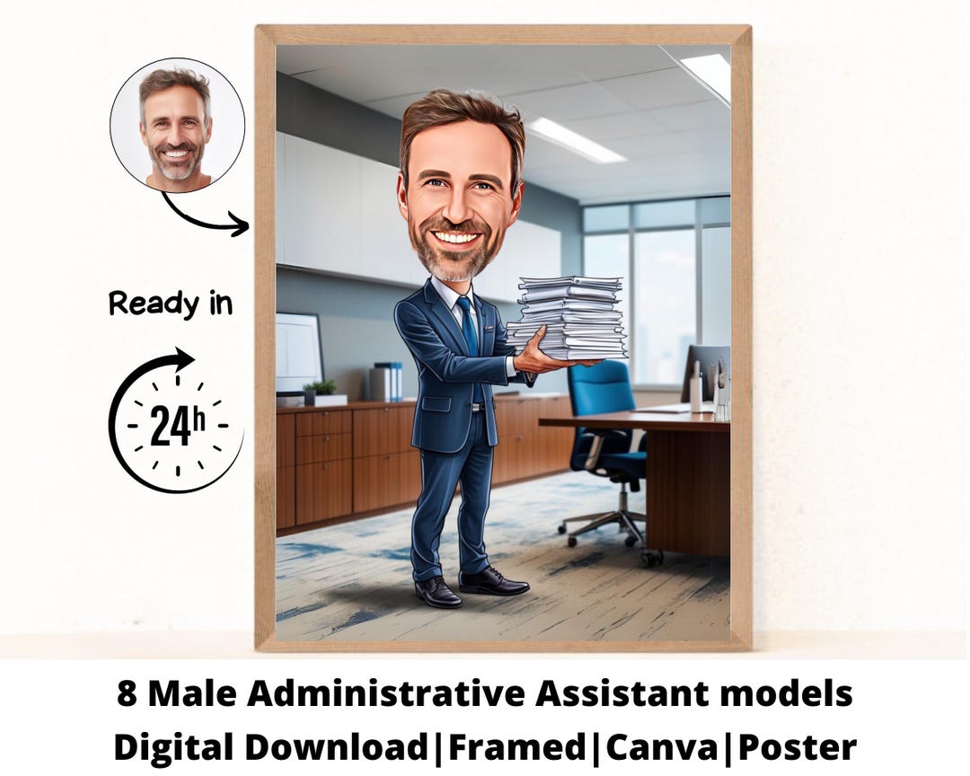 Administrative Assistant Male Cartoon Portrait / Administrative ...