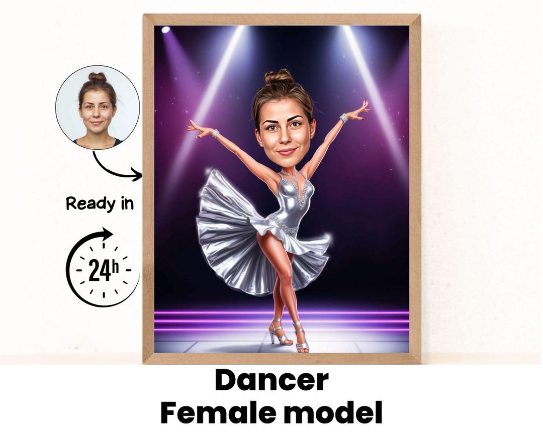 Rumba Dancer Cartoon Portrait | Rumba Dancer Gift| Custom Rumba Dancer ...