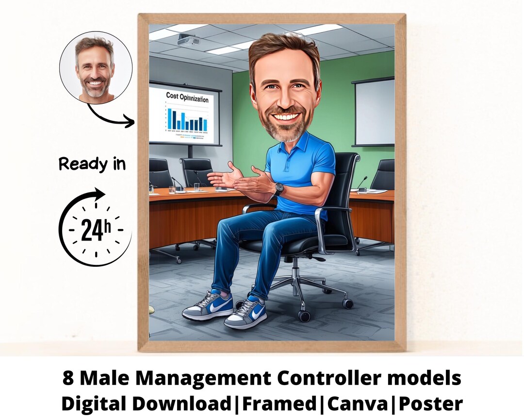 Management Controller Male Cartoon Portrait / Management Controller ...