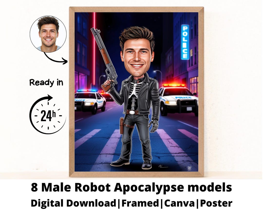 Custom Terminator Portrait From Photo, Personalized Movie Poster,face ...