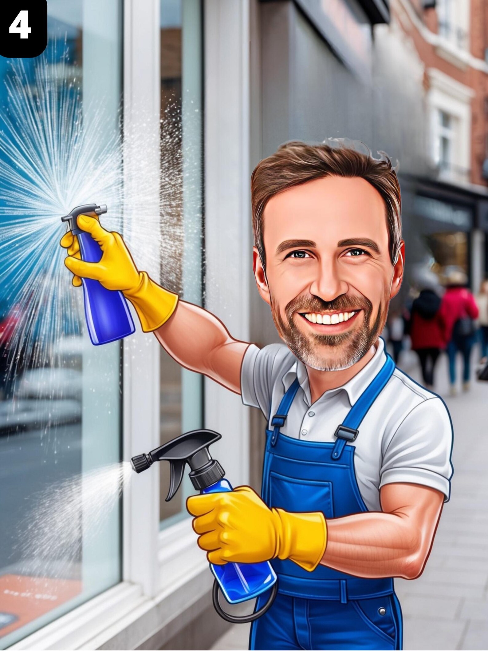 Window Cleaner Gift - Custom Window Cleaner Caricature Portrait From ...