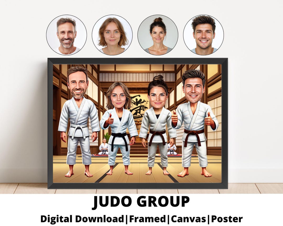 Judo Gift - Custom Caricature Portrait From Your Photo / Judo ...