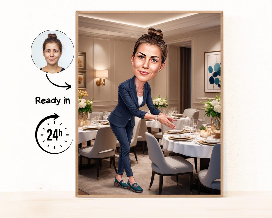 Interior Designer Cartoon Portrait | Interior Designer Gift | Custom ...