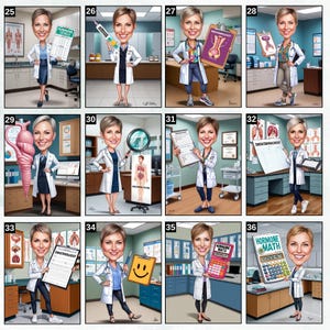 Endocrinologist Cartoon Portrait | Endocrinologist Gift | Custom ...