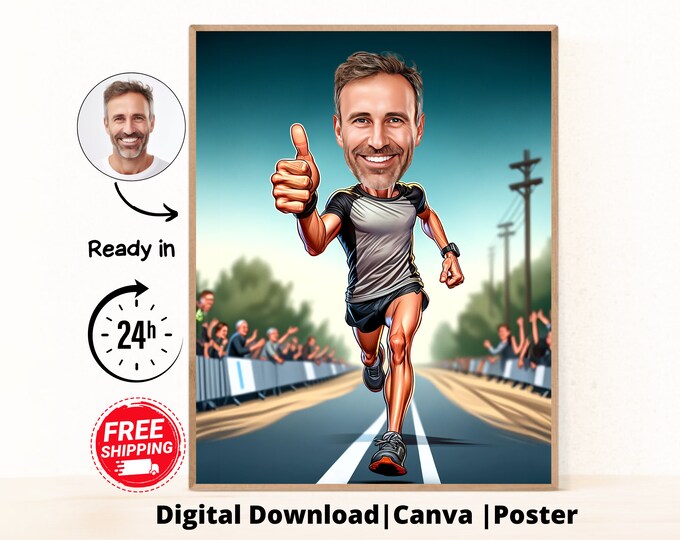 Police Officer Cartoon Portrait Police Officer Gift Colleague Gift ...