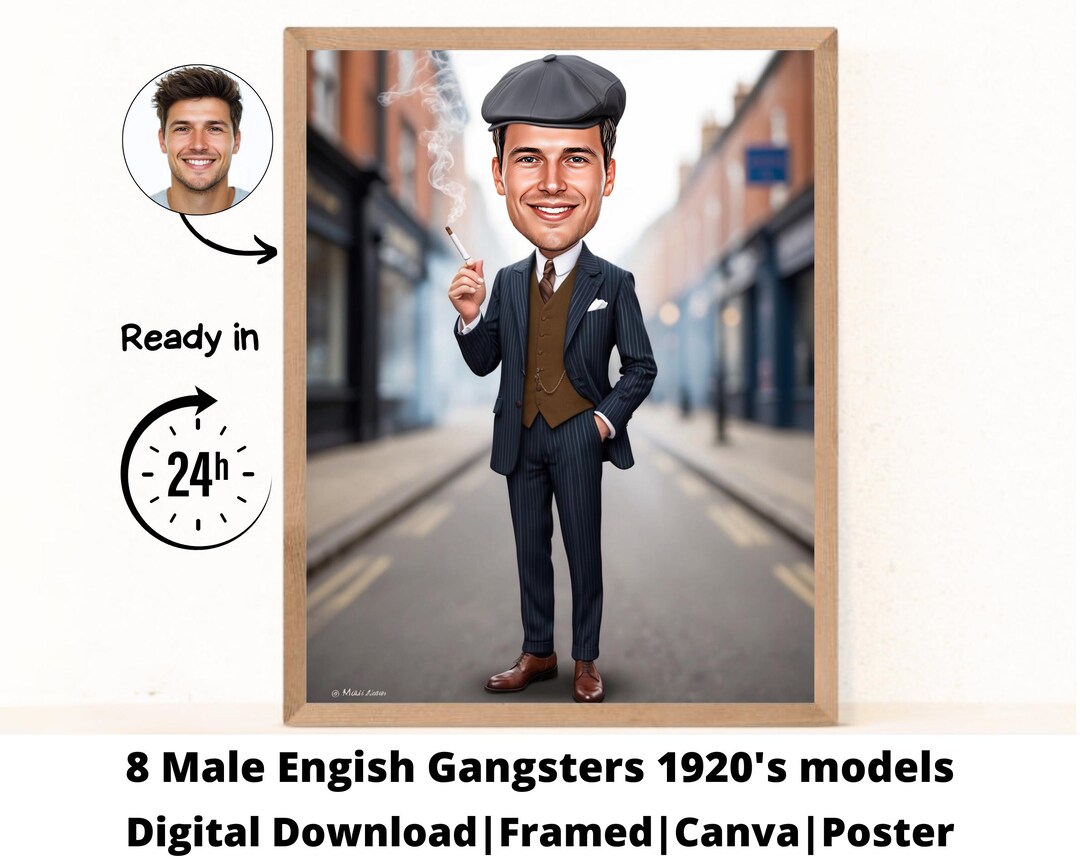 Custom English Gangster Portrait, Personalized Portraits, Custom ...