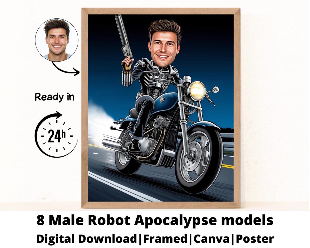 Custom Terminator Portrait From Photo, Personalized Movie Poster,face ...