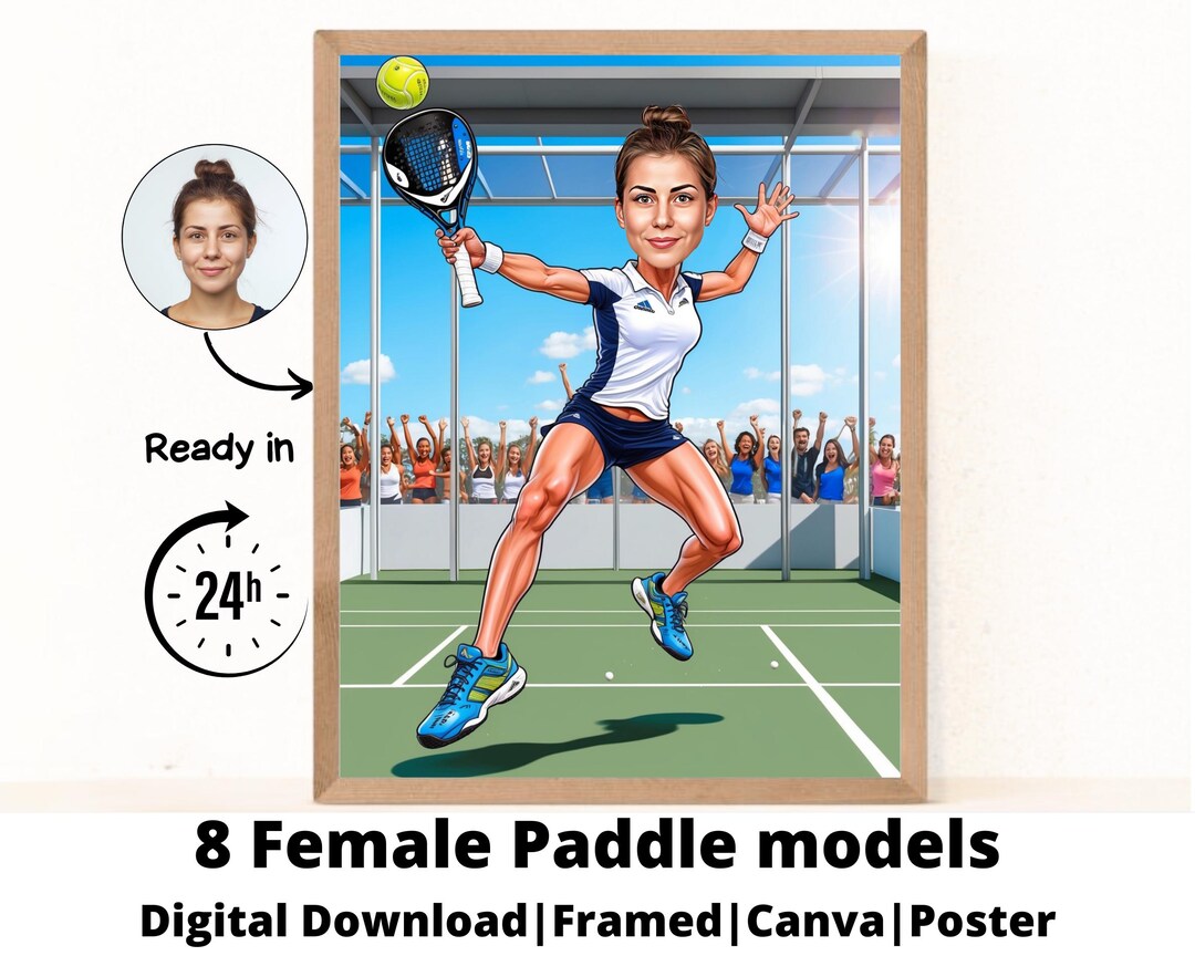 Paddle Female Cartoon Portrait / Paddle Gift / Custom Paddle Caricature ...