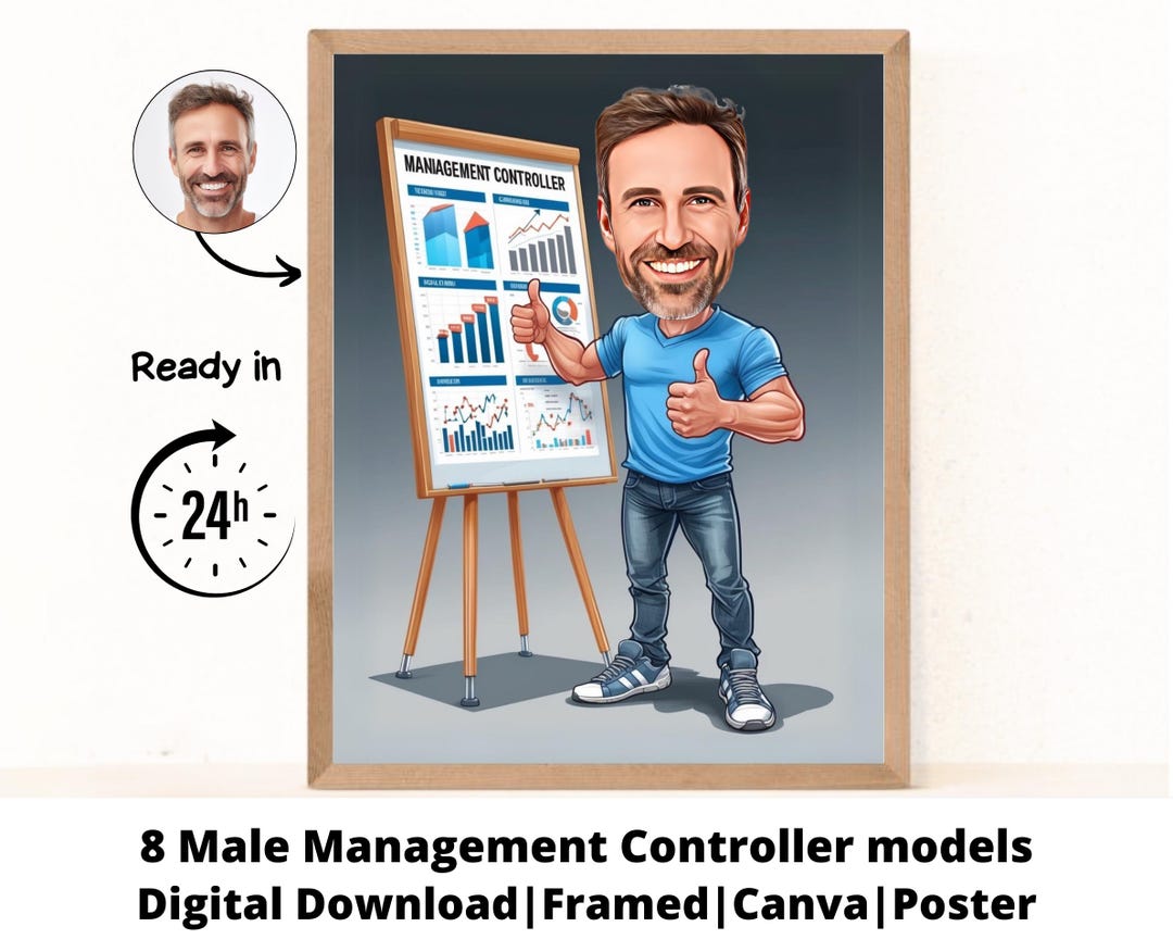 Management Controller Male Cartoon Portrait / Management Controller ...