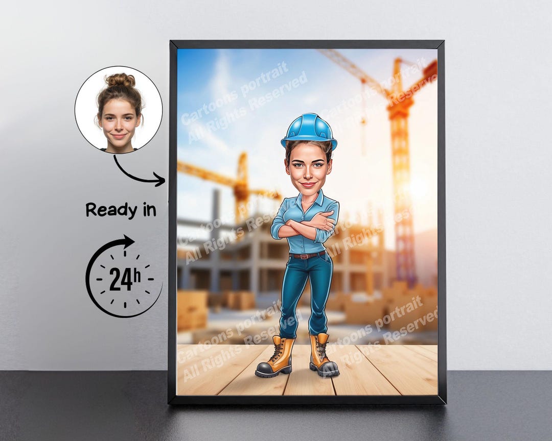 Site Manager Gift – Custom Caricature Portrait From Your Photo - Etsy