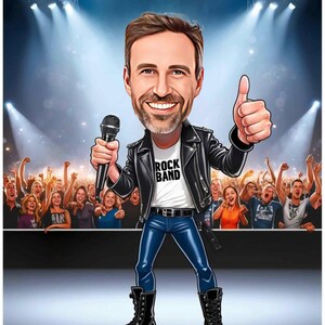 Custom Singer Cartoon Portrait, Singer Caricature, Gift for Singer ...