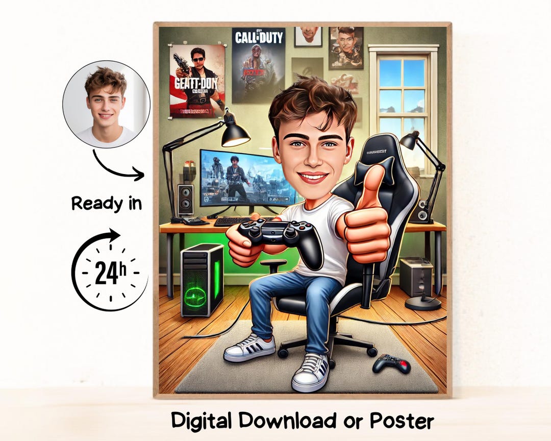 Gamer Gift for Men With Cartoon, Gamer Gift Ideas, Funny TV Gamer Gift ...