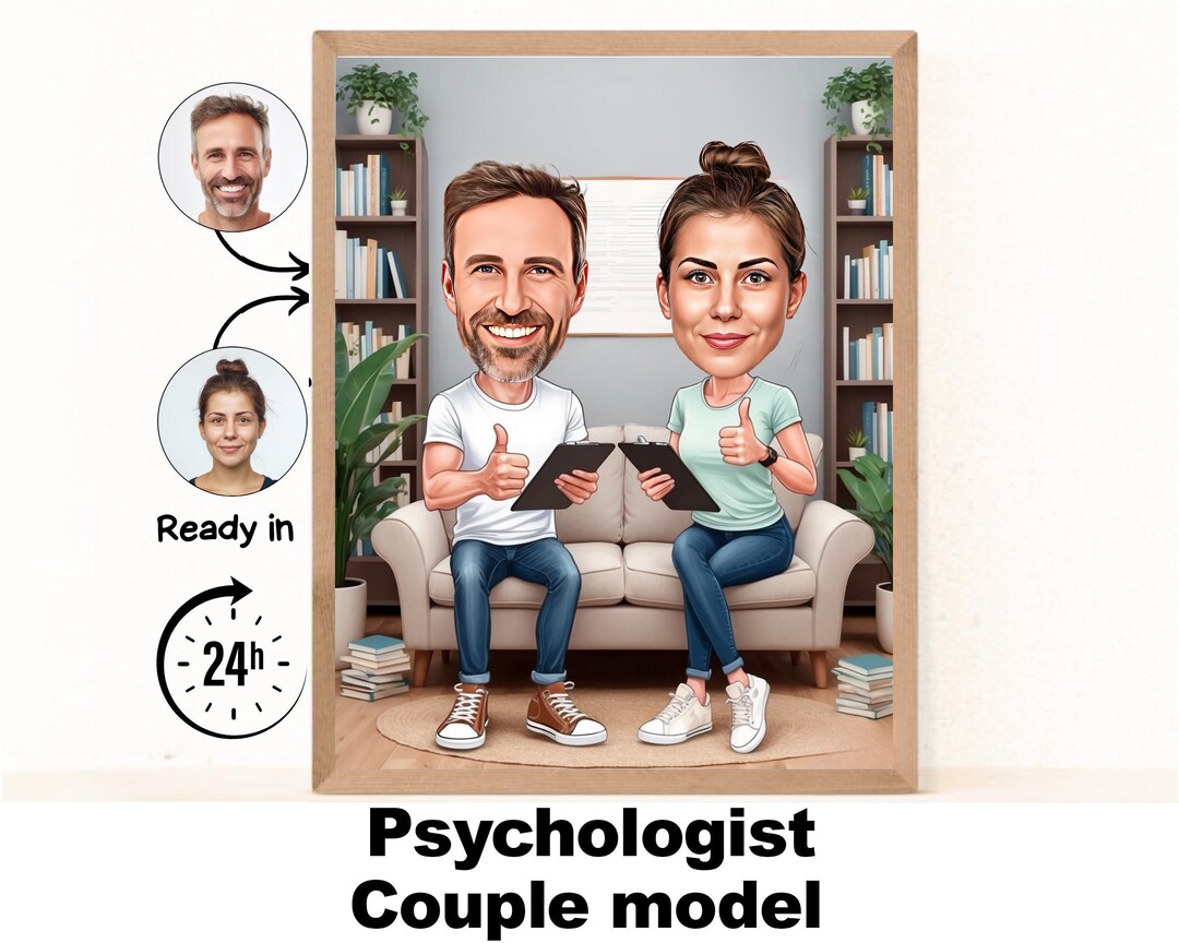 Psychologist Cartoon Portrait| Psychologist Gift| Custom Psychologist ...