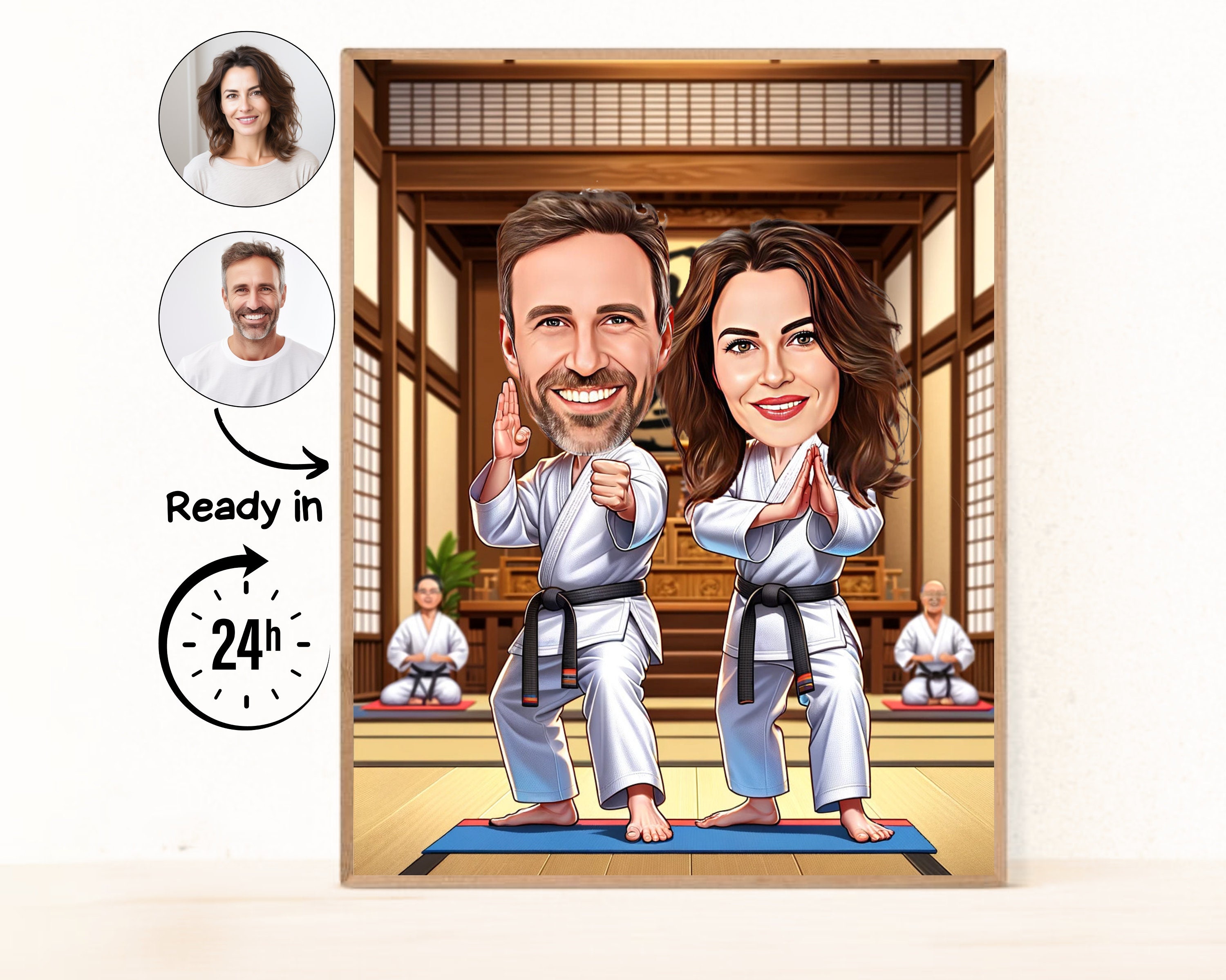 Custom Karate Cartoon Portrait, Karate Caricature, Karate Gift, Karate ...