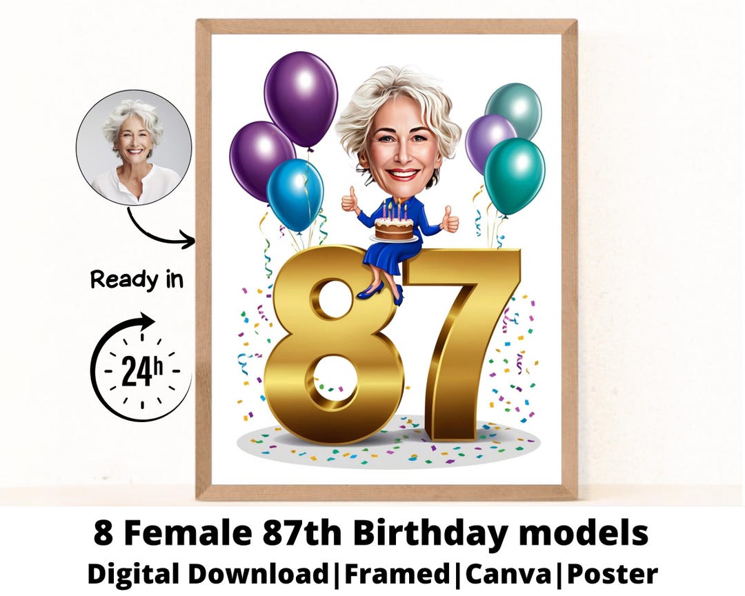 87th Female Birthday / 87th Birthday Invitation / 87th Birthday Card ...
