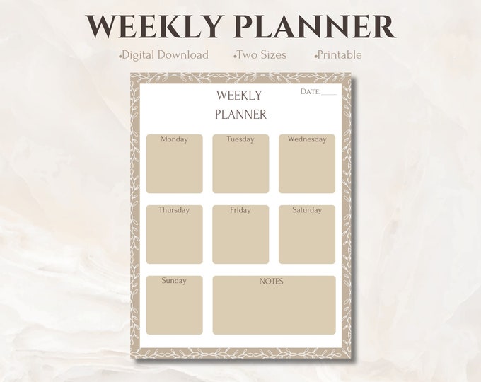 Weekly Planner Printable to Do List, Weekly Planner Goodnotes Template ...
