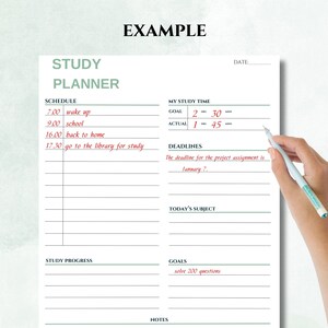 Daily Study Planner, Study Planner Pdf, Acedemic Planner, College ...