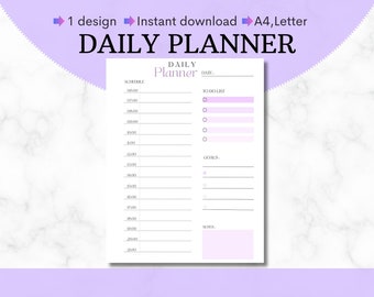Pink Digital Daily Planner Printable - Etsy