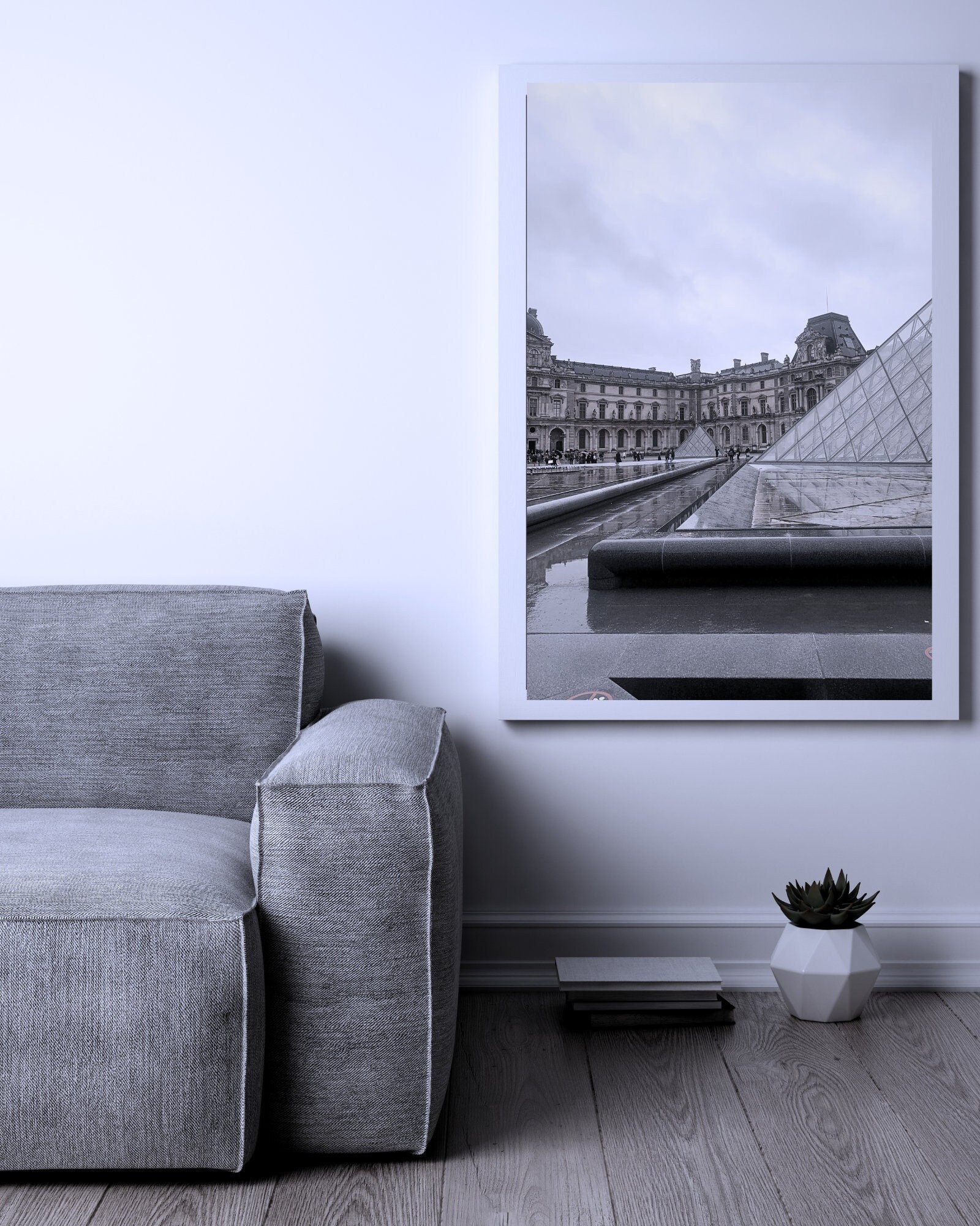 Paris Louvre Photography: Pyramid in Blue Mist - Etsy