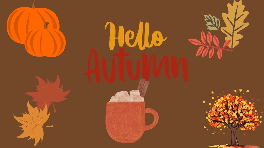 Hello Autumn Desktop Wallpaper - Etsy