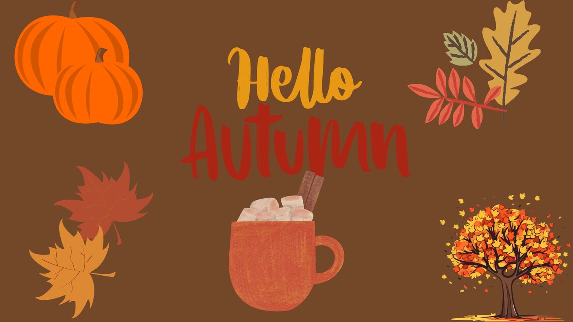 Hello Autumn Desktop Wallpaper - Etsy