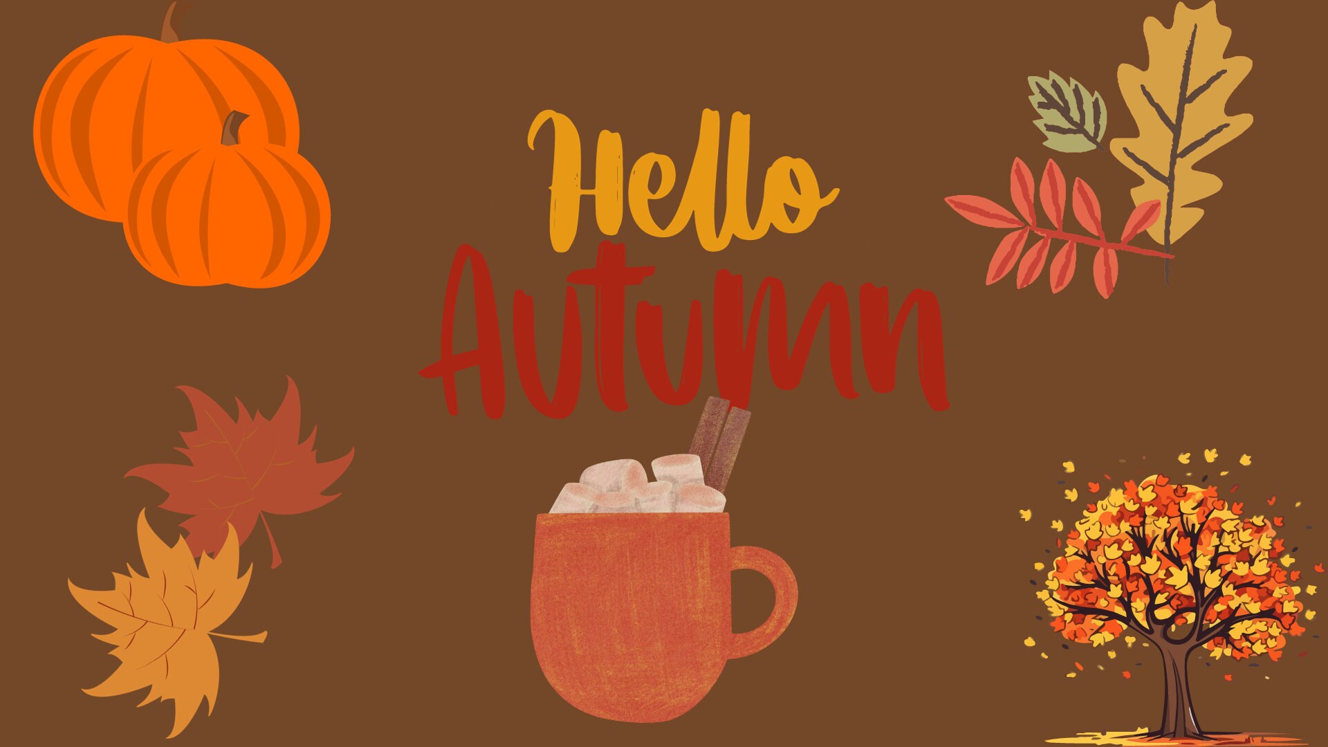 Hello Autumn Desktop Wallpaper - Etsy
