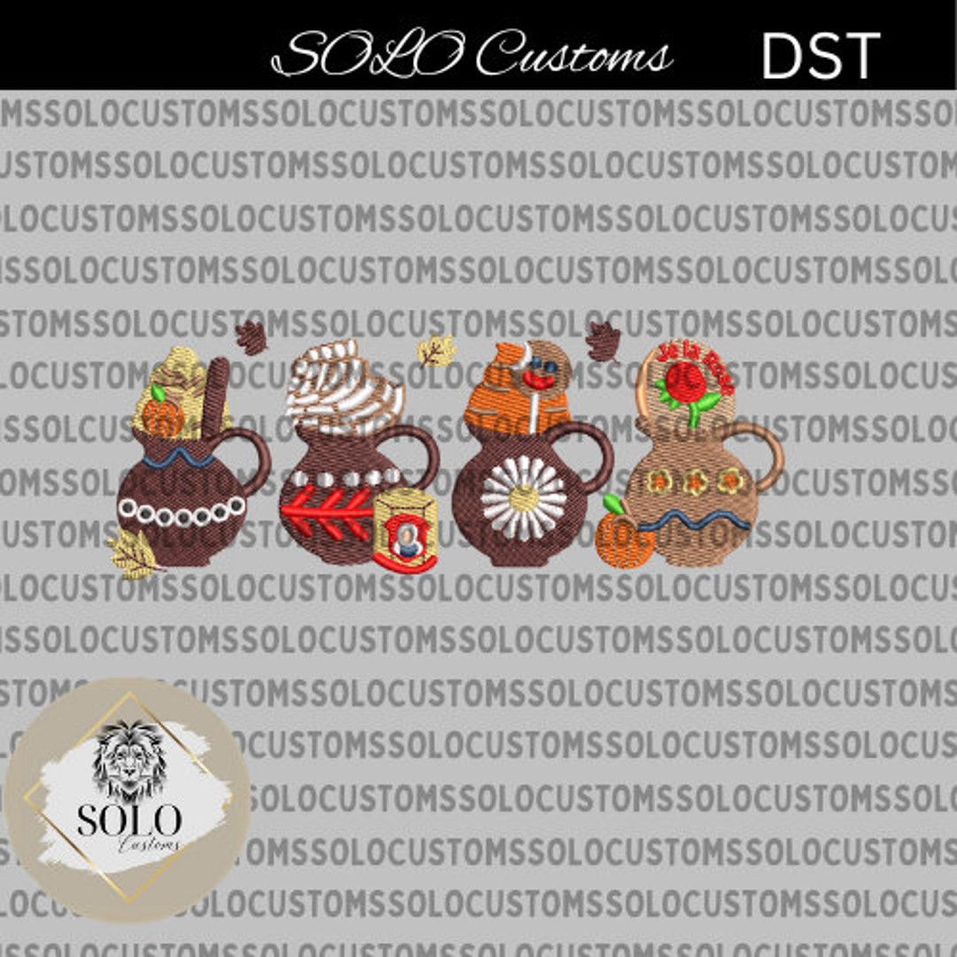 DST File| Size 5x7 Hoop | Concha Mexican Vase | Concha Digital File ...