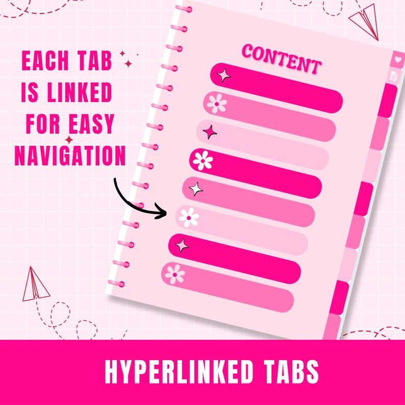 DIGITAL NOTEBOOK | Pink Digital Notebook | Student Notebook | Goodnotes ...