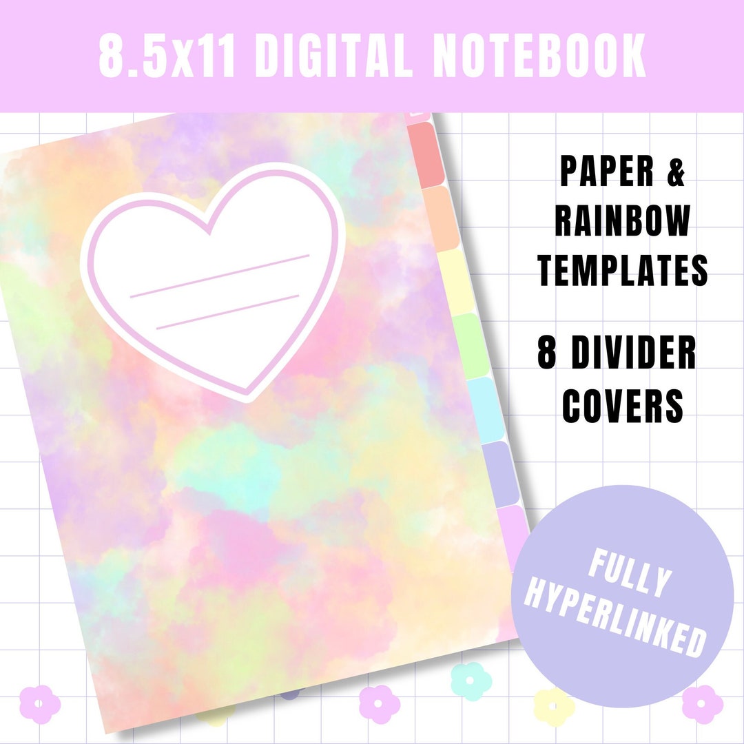 DIGITAL NOTEBOOK | Pastel Rainbow Digital Notebook | Student Notebook ...