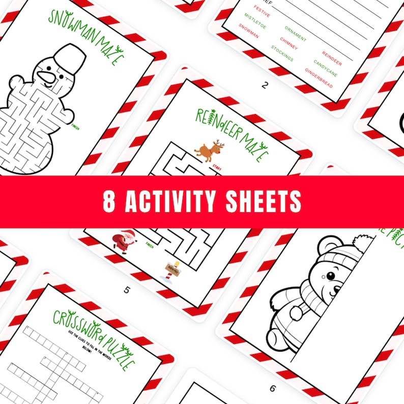 CHRISTMAS ACTIVITY PACK Printable Christmas Activity Sheets Children ...