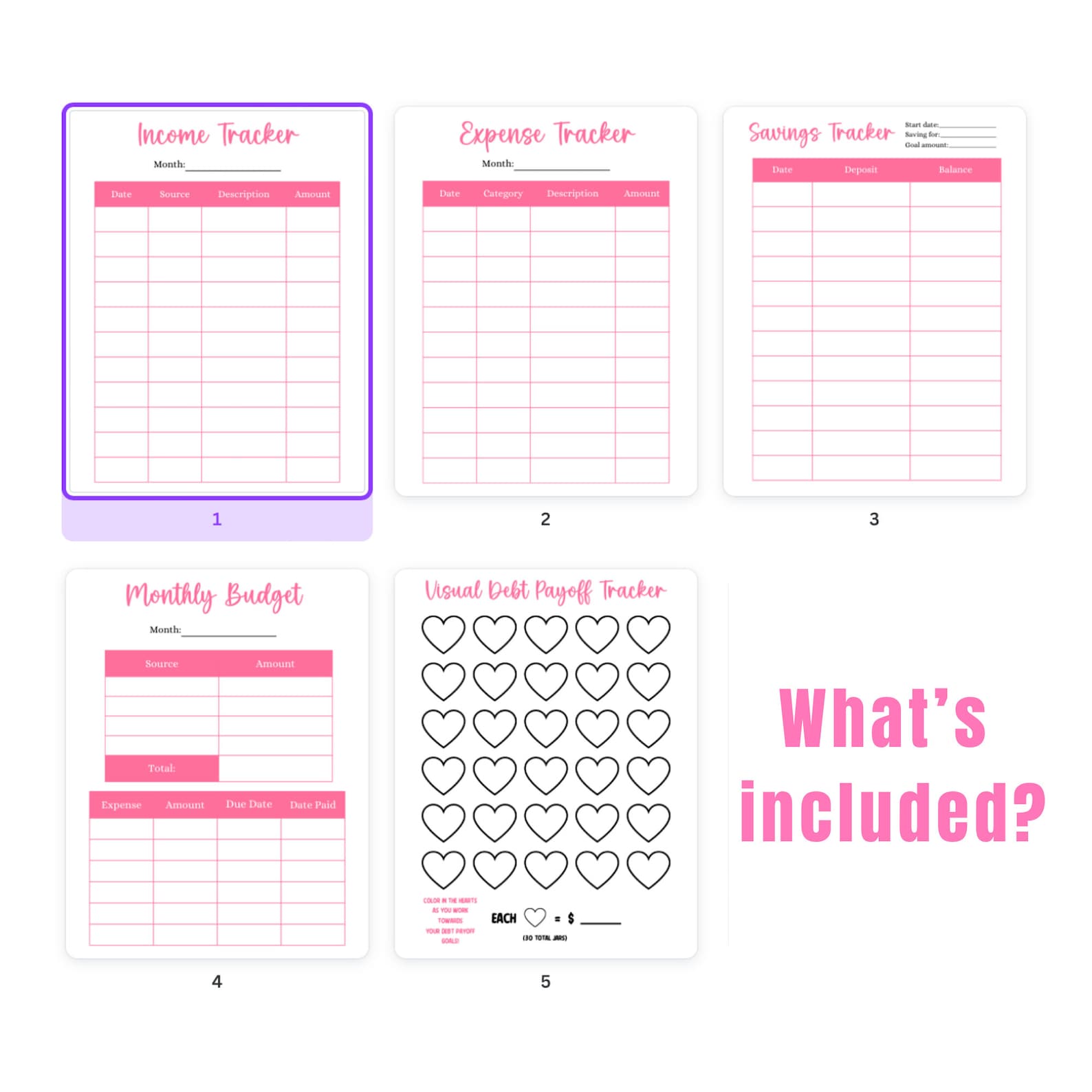 Printable Financial Planning Budget Planning Printable Expense Tracker ...