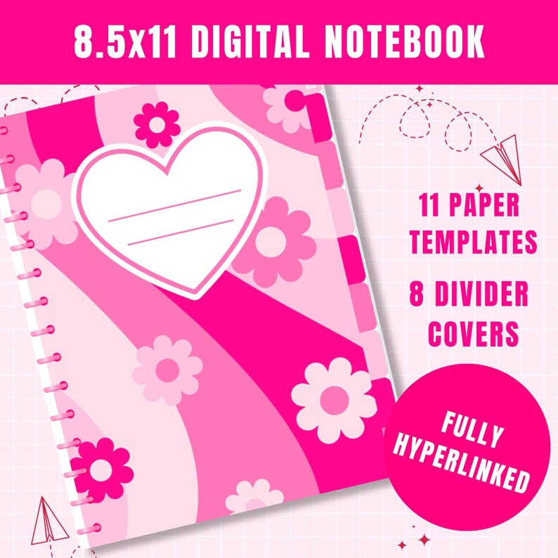 DIGITAL NOTEBOOK | Pink Digital Notebook | Student Notebook | Goodnotes ...