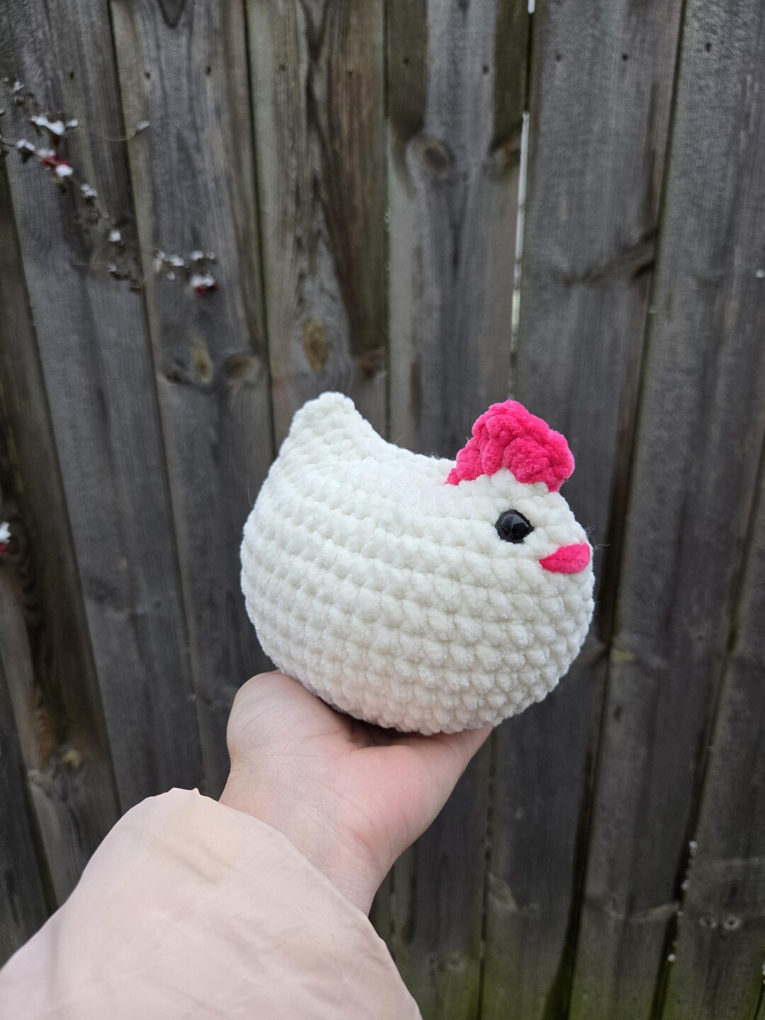 CROCHET CHICKEN PLUSHIE Crochet White and Pink Chicken Amigurumi - Etsy